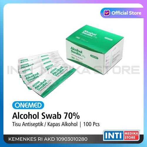 Jual ONEMED - Alkohol Swab 70% | Tissue / Tisu Antiseptik | Kapas ...