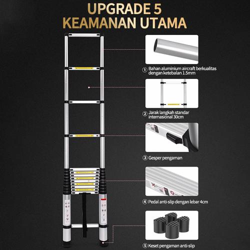 Promo Lipat tangga teleskopik aluminium 5M multifungsi 5 meter - Gaya A ...