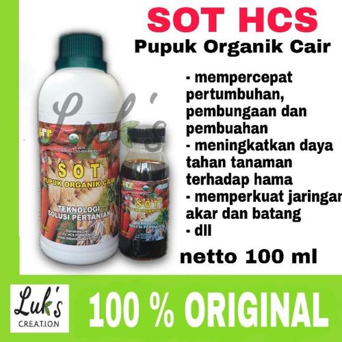 Jual SOT HCS Suplemen Organik Tanaman Pupuk organik cair pelebat buah ...