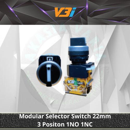 Jual Modular Selector Switch 3 Position 22mm 1NO 1NC - V3i - Jakarta ...