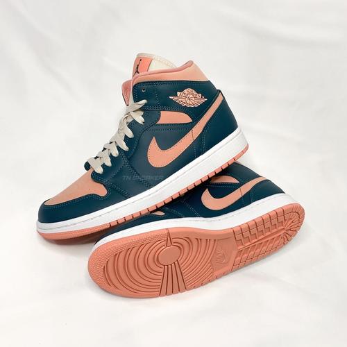 Jual Air Jordan 1 Mid Dark Teal Green Salmon (100% Original) - 40 ...