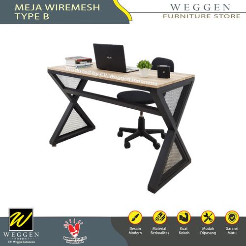 Jual Meja Belajar Kerja Modern Industrial Wire Mesh 02 [WEGGEN] - Putih ...