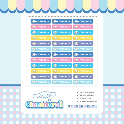 Jual Sticker Pencil Custom Nama Cinnamoroll Label Nama Waterproof ...