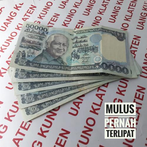 Jual VF+ Rp 50.000 Tahun 1993 1995 Suharto 50000 Rupiah Uang Kertas ...