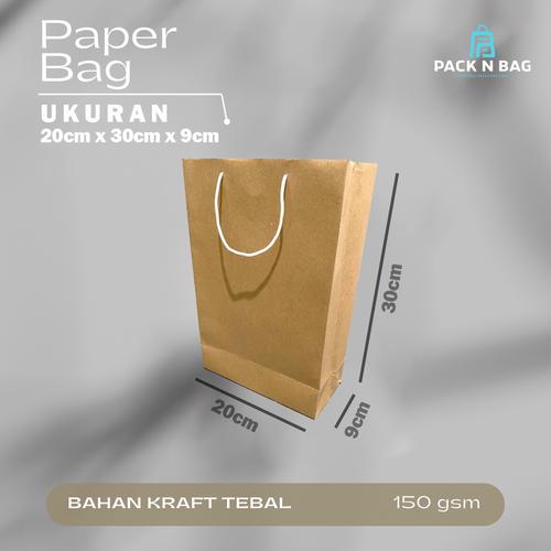 Jual Paper bag 20 x 30 bahan kraft 150gsm TEBAL - Kota Bandung - pack n ...