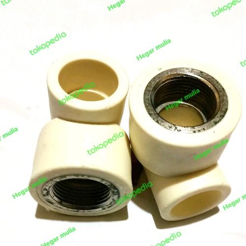 Jual elbow drat dalam ppr 1/2"inc piting pipa putih abu kene drat kdd ...