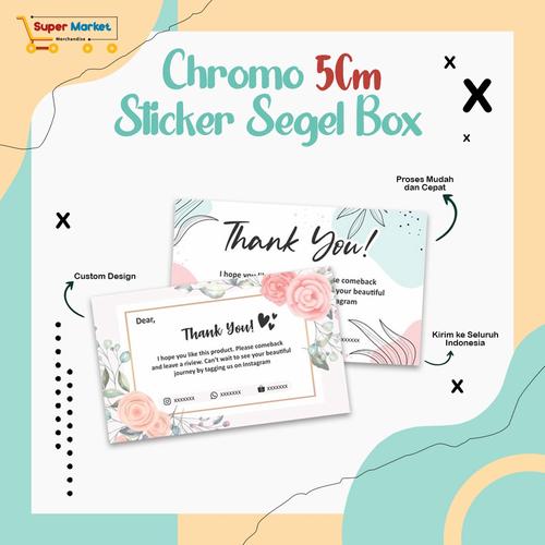Jual Cetak Stiker Segel Box Chromo Persegi Panjang UK 5cm / Sticker ...