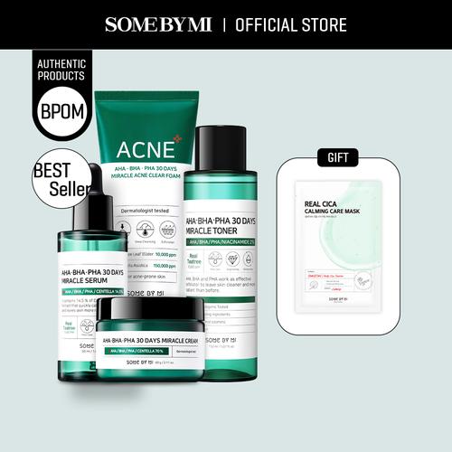 Promo SOME BY MI Aha Bha Pha 30 Days Miracle Acne 4 Set(Miracle Serum ...