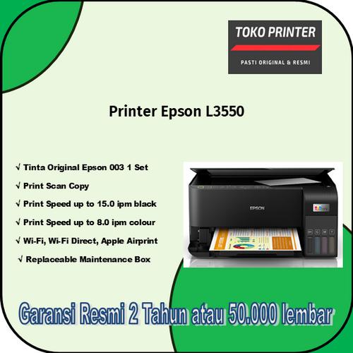 Jual Printer Epson EcoTank L3550 L 3550 A4 WIFI Print Scan Copy - Tinta ...