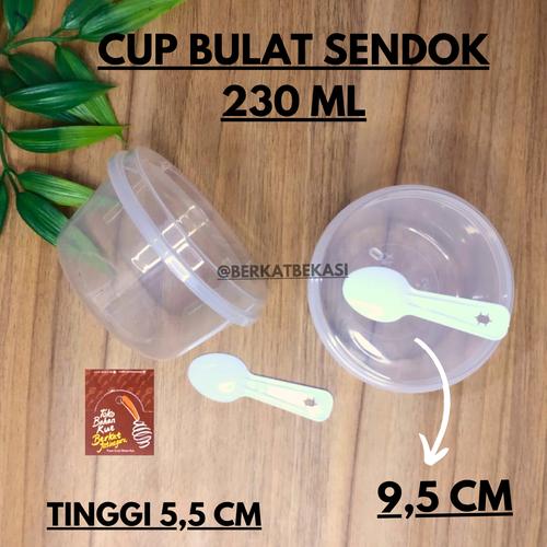 Jual CUP PUDING BULAT + SENDOK / CUP PUDING BENING /CUP BULAT SENDOK ...