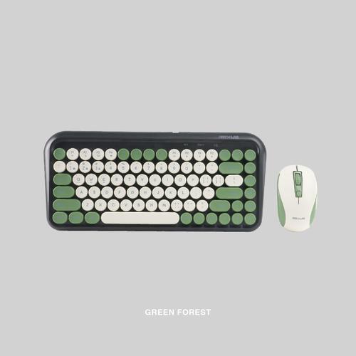 Jual Rexus Keyboard Mouse Wireless Combo KM11 Retro Desain - Forest ...