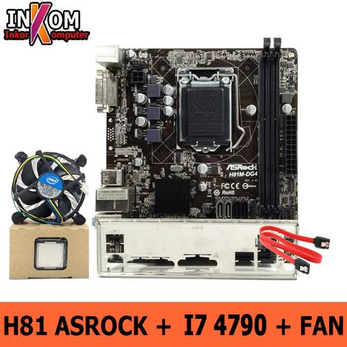 Jual Paket Mobo Motherboard H81 Plus Processor I7 4790 Fan LGA 1150 ...