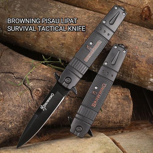 Promo BROWNING PISAU LIPAT BERBURU SURVIVAL TACTICAL KNIFE 22CM - P1534 ...