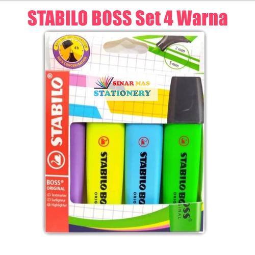 Jual STABILO BOSS Set 4 Warna / Highlighter Berwarna Stabilo Bos Original - Kota Bekasi ...