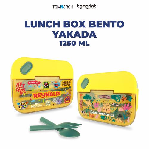 Jual Lunch Box Set Bento Yakada 1250 ML Custom - polos, Kuning - Kota ...