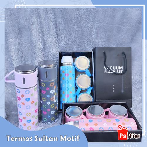 Jual Termos Motif Vacuum Flask Set Cangkir Botol Minum Sultan Suhu Hot ...
