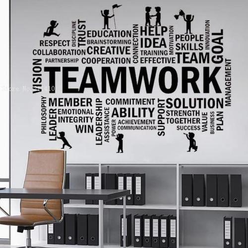 Jual Sticker Team Work Teamwork Wall Stiker Kaca Dinding Rumah Kantor ...