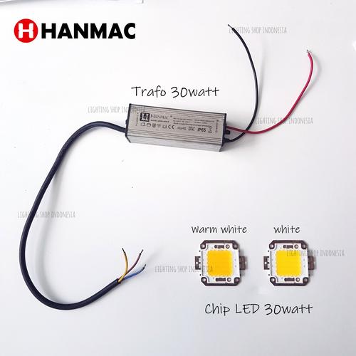 Jual Lampu mata led chip cob 30watt trafo driver ip65 24-36V DC 900mA ...