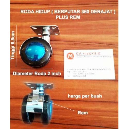 Jual Roda Furniture 2 inch / 50mm hidup PLUS REM / Roda RAK Castor ...