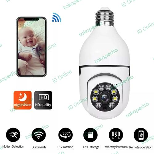 Jual CCTV Bohlam Lampu Camera 8MP CCTV ICSEE Wifi Wireless Model Bohlam ...