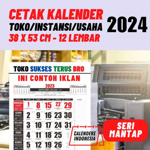 Jual CETAK KALENDER KERJA PAKAI NAMA USAHA UKURAN 38 X 53 CM - 12 ...