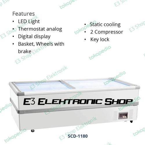 Promo Kulkas Freezer GEA Island Glass Door SCD-1180 Frozen Food Ice ...