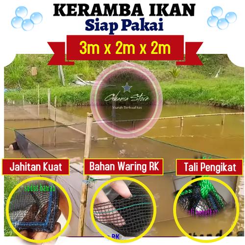 Jual Keramba Ikan Hapa Jaring Apung Ukuran 3m x 2m x 2m - Waring RK ...