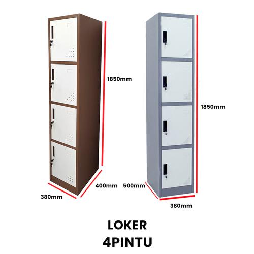 Jual Loker Besi - Lemari Locker Besi - 4Pintu 1Baris, Abu-Abu - Kab ...