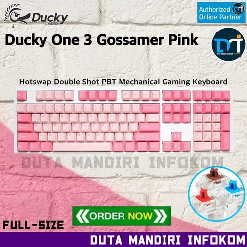 Promo Ducky One 3 Gossamer Pink Fullsize Double Shot PBT Mechanical ...