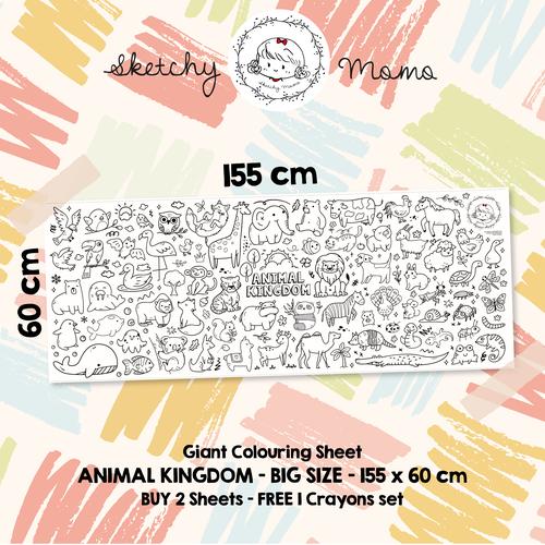 Jual Giant Colouring Sheet Kertas Mewarnai Big Size 155 x 60cm - Animal ...