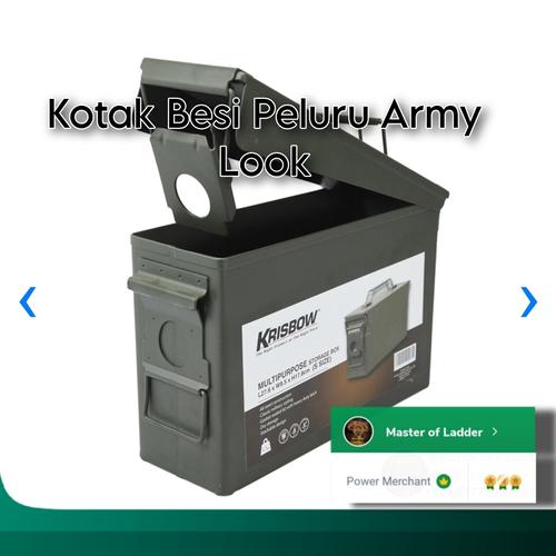 Jual Krisbow Box tool army / Kotak peluru Besi Army 17.8X9.5X27.6 Cm ...