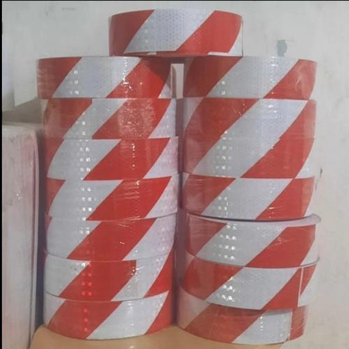 Jual Stiker Reflective Barricade Prismatic/Scotlite Safety Merah Putih ...