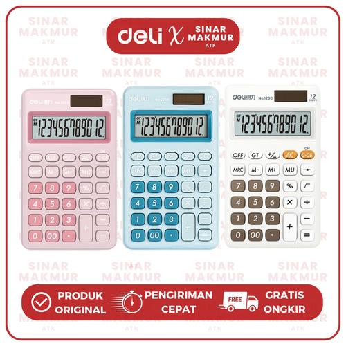 Jual Desktop Calculator/Kalkulator Mini Portable Dual Power 1200 Deli ...