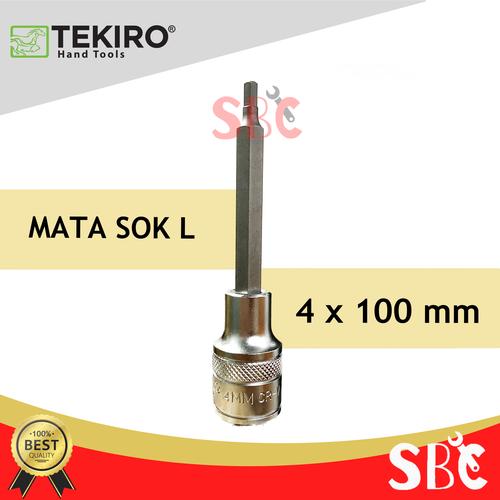 Jual TEKIRO Kunci Mata Sok Sock Shock L 4 x 100 mm Hex Bit Socket 4mm ...