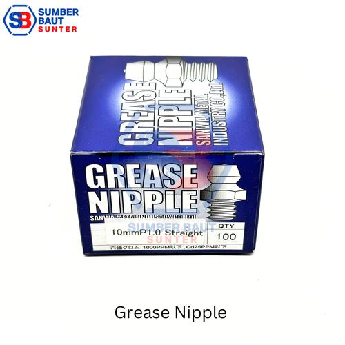Jual M10 x P 1.00 Straight Lurus Nipple Grease / Nipel Gemuk Sanwa SK ...