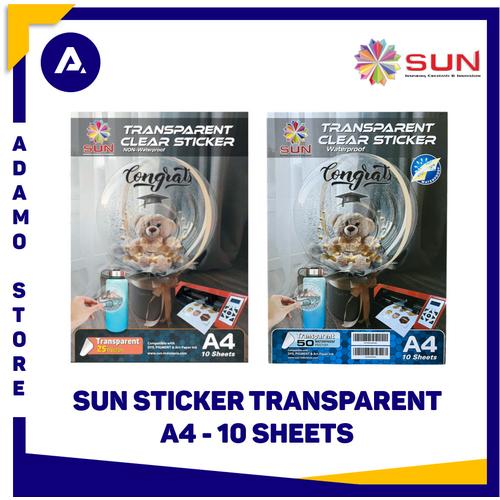 Jual Kertas Sticker Transparan Sun Transparent Sticker Paper A4 25 ...
