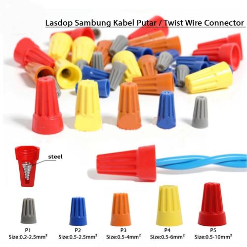 Jual Lasdop Sambungan Kabel Putar Cap Twist Wire Connector Screw ...