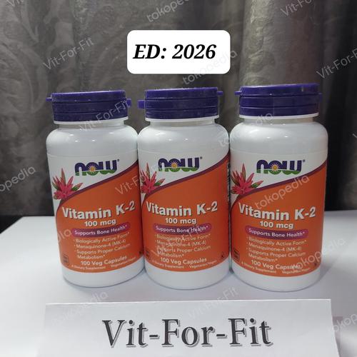 Jual NOW Vitamin K2 100 mcg MK4 - 100 veg caps / K-2 100mcg MK-4 ...