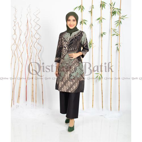 Jual tunik batik sage mint + bahan katun + dress batik - Jakarta Pusat ...
