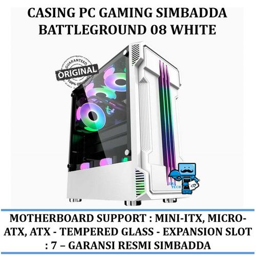 Jual Casing Pc Gaming Simbadda Battleground 08 White - Original Produk ...