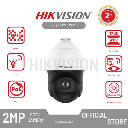 Promo HIKVISION - DS-2DE4225IW-DE PTZ IP CCTV 4-inch 2 MP 25X Powered by DarkFighter IR Network ...