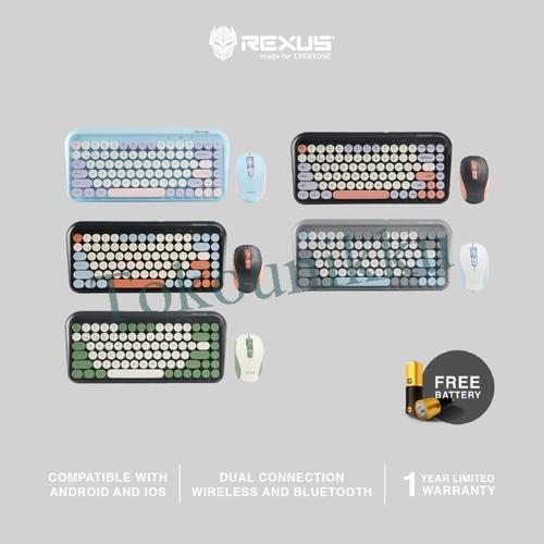 Jual Rexus Keyboard Mouse Wireless Combo KM11 Retro Desain - Happy Days ...