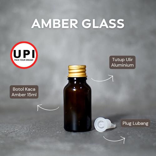 Jual BOTOL KACA 15ML AMBER TEBAL + PLUG DALAM LUBANG + TUTUP ULIR ALUMINIUM - SILVER - Kota ...