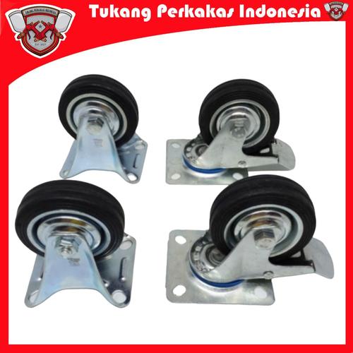 Jual Roda etalase 3 inch / Roda trolley / Roda karet ( 2 Rem 2 mati ...