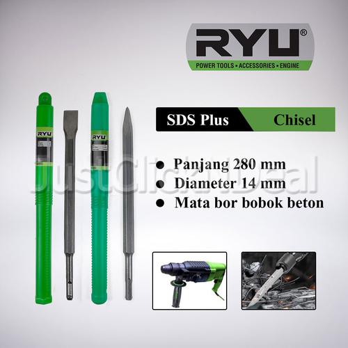 Jual Ryu SDS Plus Flat Pointed Chisel 14 x 280mm Mata Bobok Bor Pahat Beton - Flat Chisel - Kab ...
