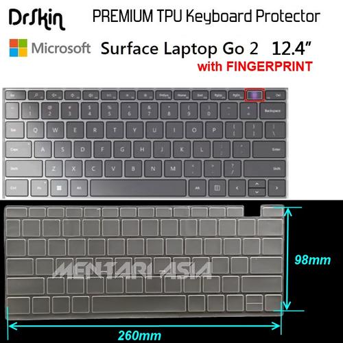 Jual Keyboard Protector Surface Laptop GO 2 12.4" Fingerprint - DrSkin ...