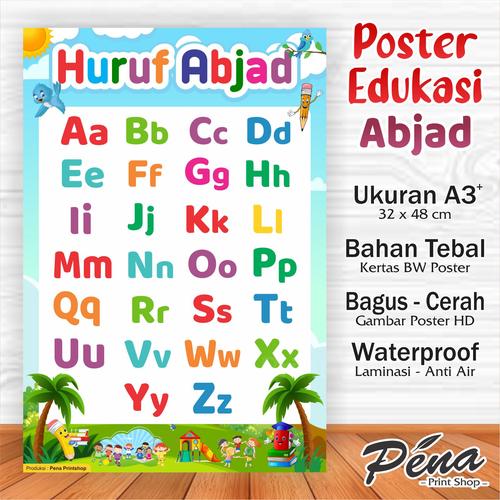 Jual Poster Edukasi Anak / Poster Huruf ABC / Poster Belajar Huruf ...