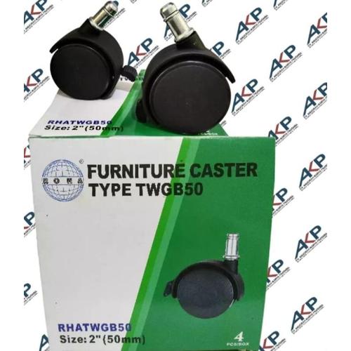 Jual ROHA RODA KURSI KANTOR FURNITURE CASTER TYPE TWGB-50 2" /HIDUP+REM ...