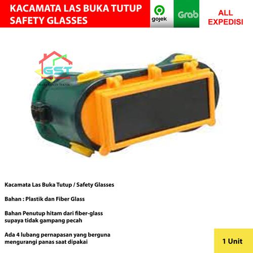 Jual kaca mata las buka tutup / goggle las / safety glasses - Kota ...