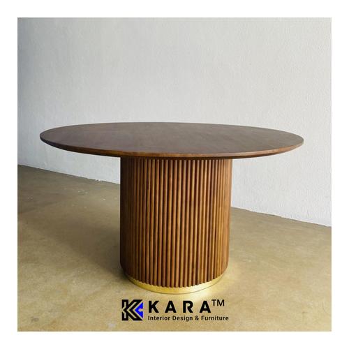 Jual Meja Makan Bundar Marmer Kayu Jati / Round Dining Table /Meeting ...